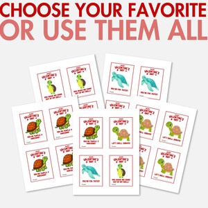 Printable Turtle Valentines | Turtle Valentine Cards | Tortoise ...