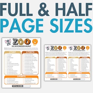Zoo Scavenger Hunt Game for Kids, Animal Treasure Hunt Game, Perfect ...
