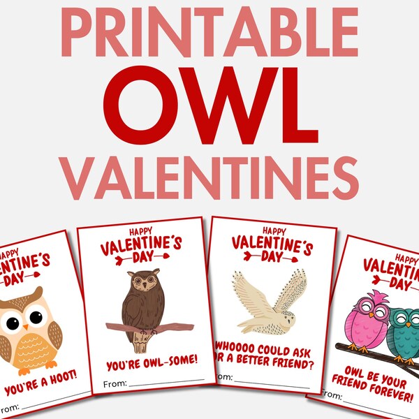 Owl Valentine Card - Etsy