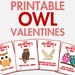 Printable Owl Valentines | Owl Valentine Cards | Bird Valentines ...
