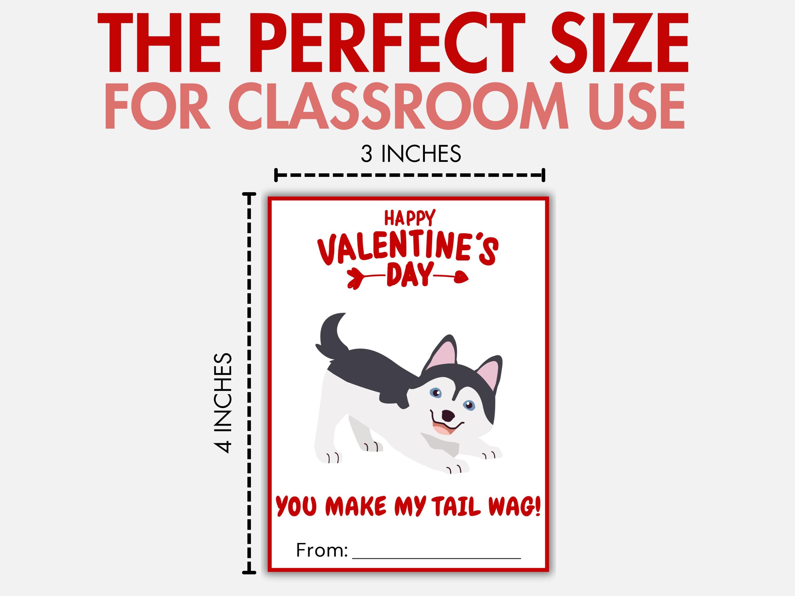 Printable Husky Valentines | Siberian Husky Valentine Cards for Kids ...
