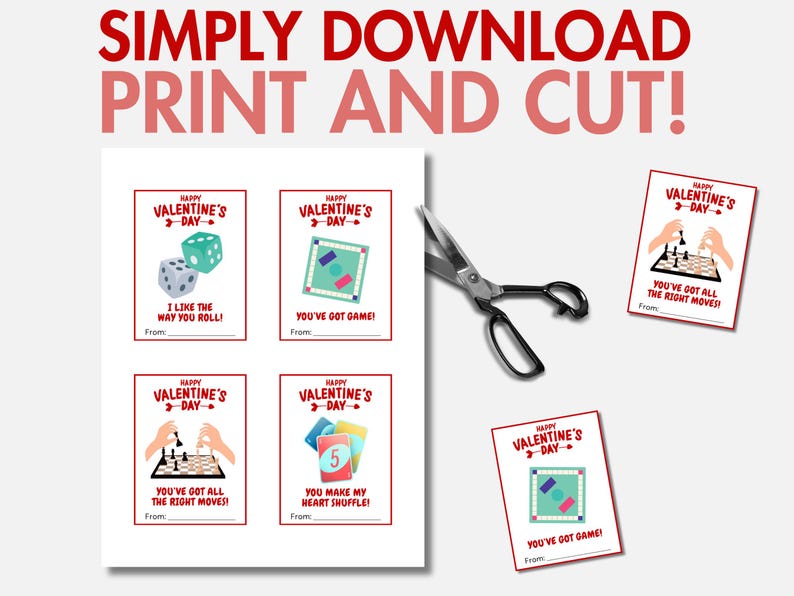 Printable Board Game Valentines | Board Gaming Valentine Cards | Board ...