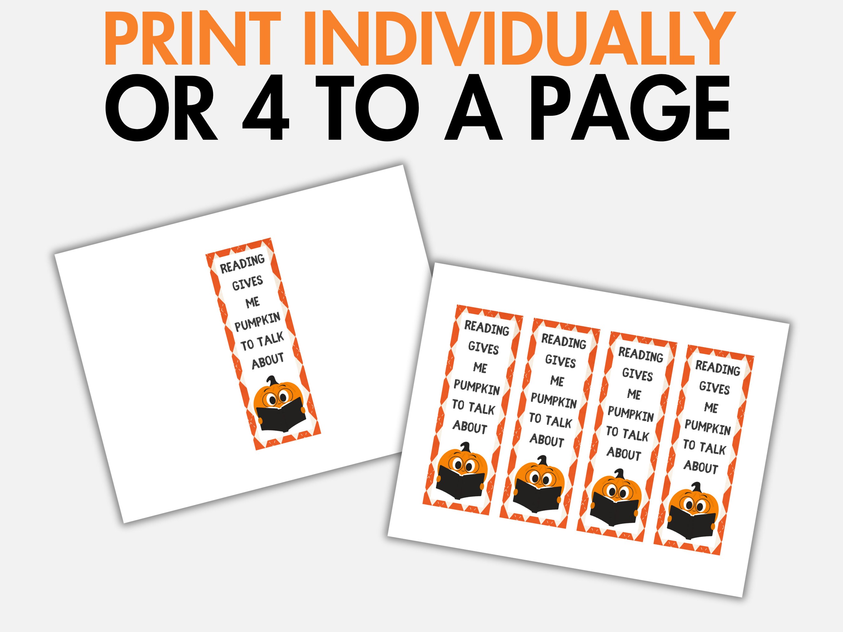 Set of 4 Halloween Bookmark Printables, Cute & Spooky Bookmarks for ...