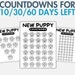 New Puppy Countdown Calendar, 10/30/60 Days Until Puppy, New Dog ...