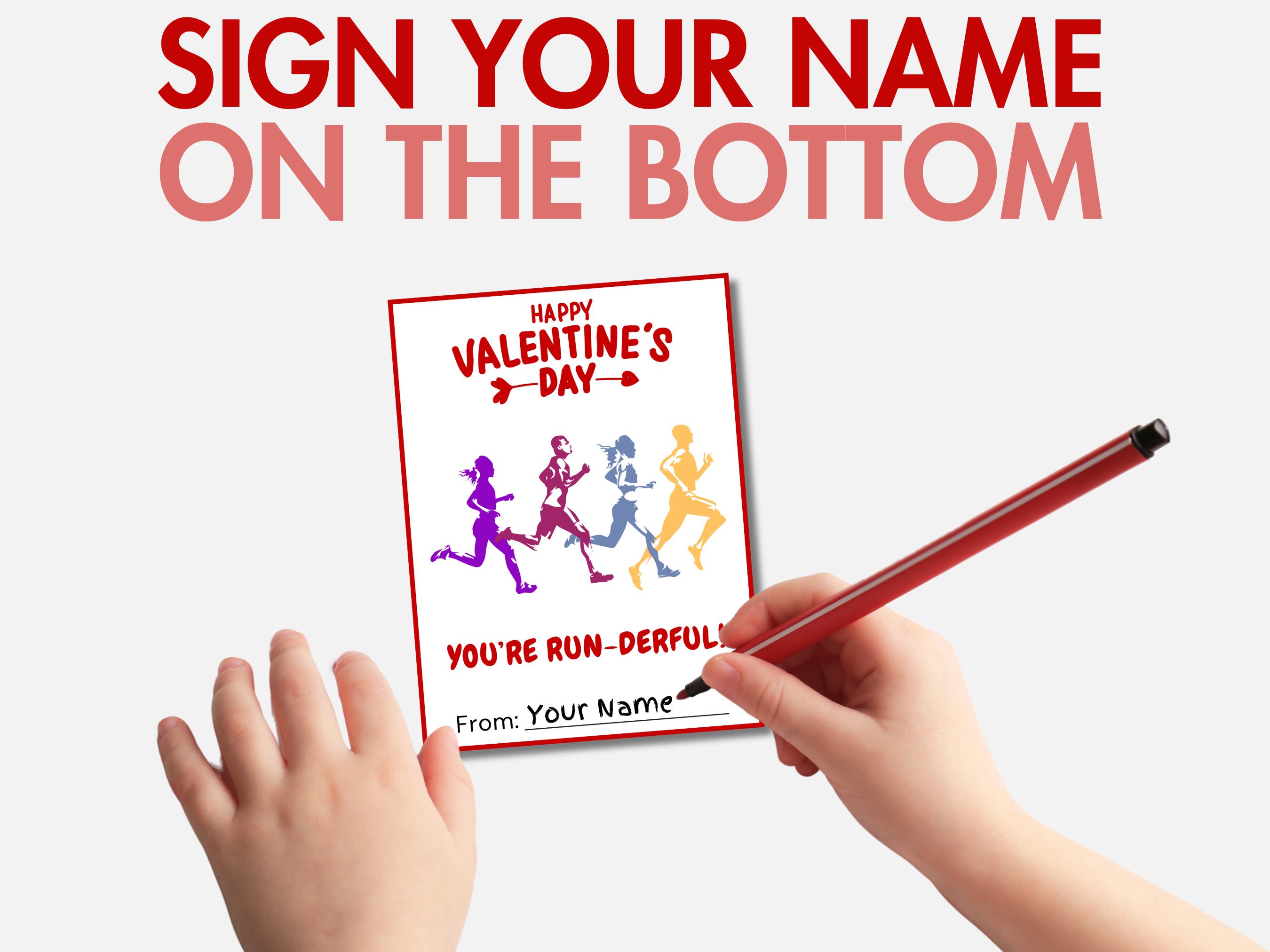 Printable Running Valentines | Runner Valentine Cards | Track & Field ...