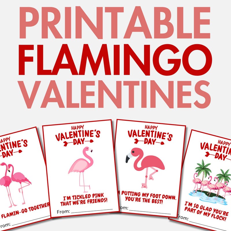 Flamingo Valentines - Etsy