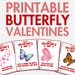 Printable Butterfly Valentines | Butterfly Valentine Cards for Girls ...
