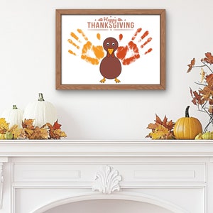 Thanksgiving Turkey Handprint Art Template, Fall Handprint Craft ...