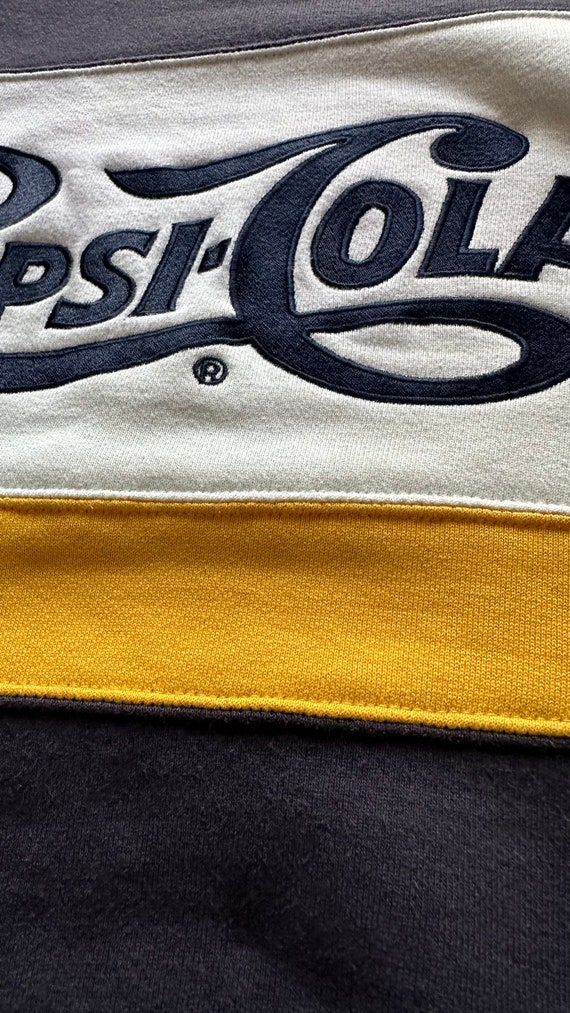 Vintage Pepsi-Cola embroidery logo colour stripe crew… - Gem