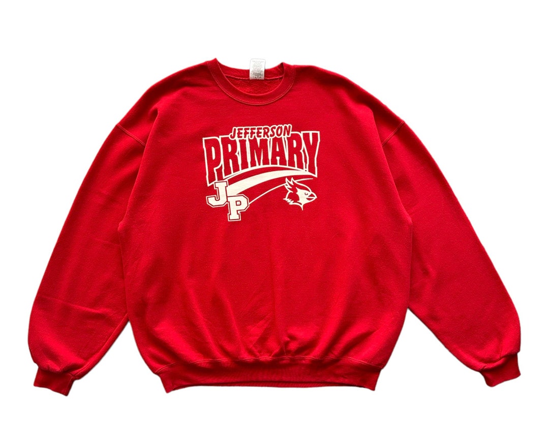 Vintage Jefferson Primary School Spellout Jerzees Tag Crewneck ...