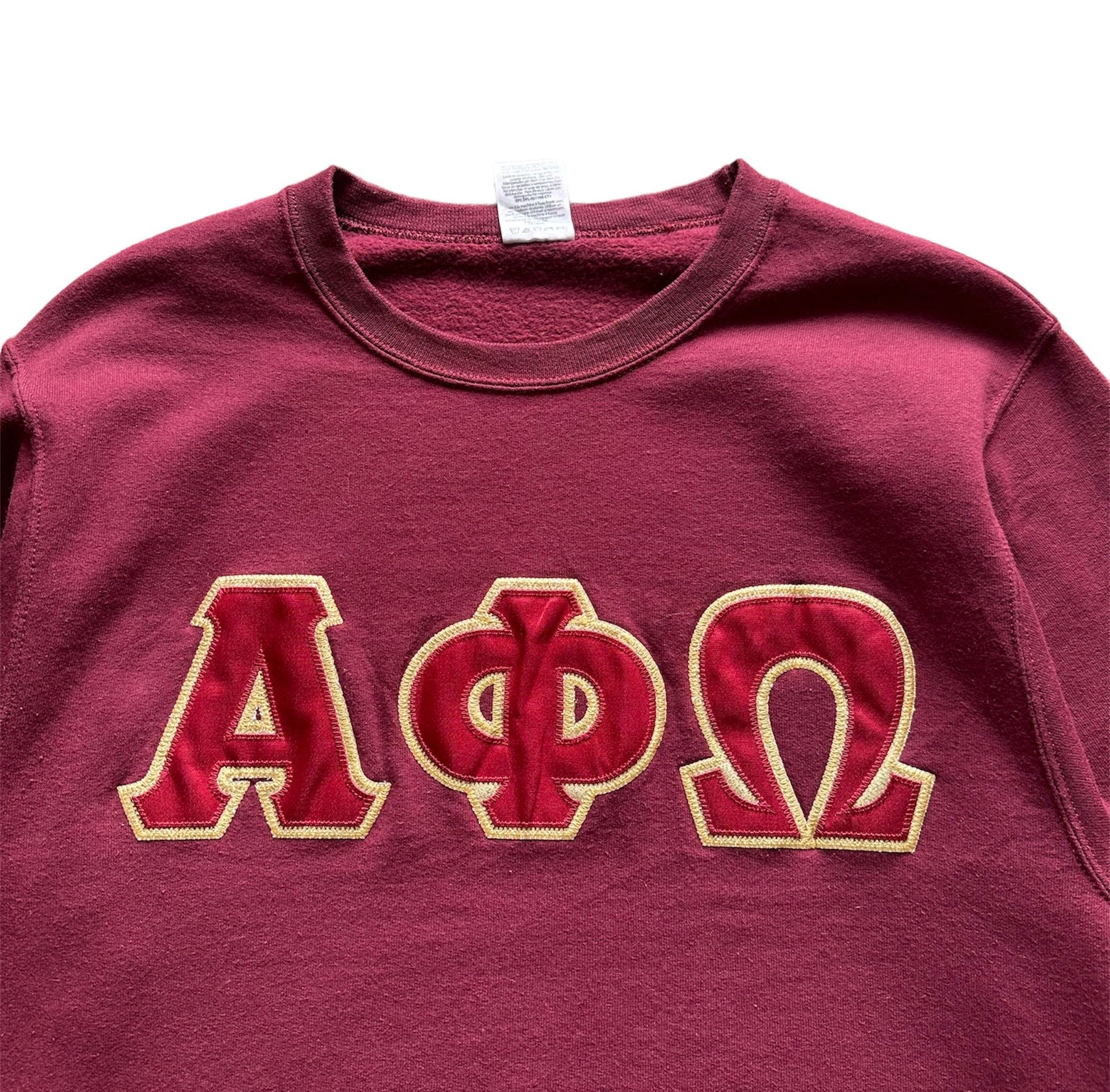 Vintage Alpha Phi Omega Embroidery Spellout Crewneck Sweatshirt S Size ...
