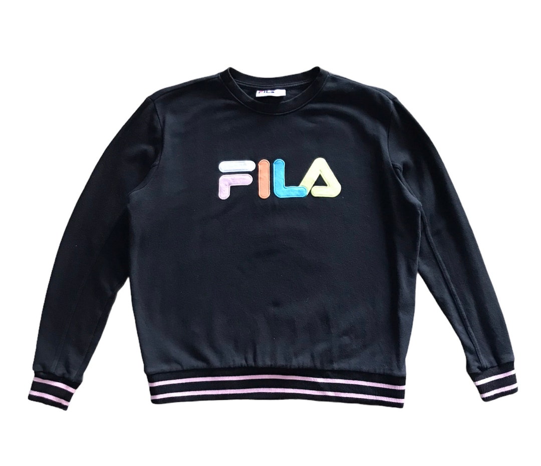 Vintage Fila Multicolour Embroidery Spellout Crewneck Sweatshirt Ladies ...