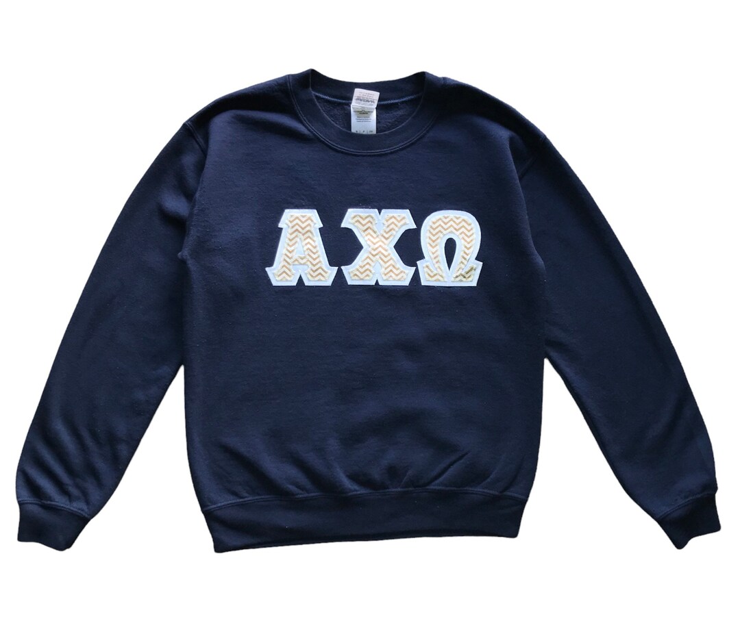 Vintage Alpha Chi Omega Embroidery Patches Crewneck Sweatshirt S Size ...