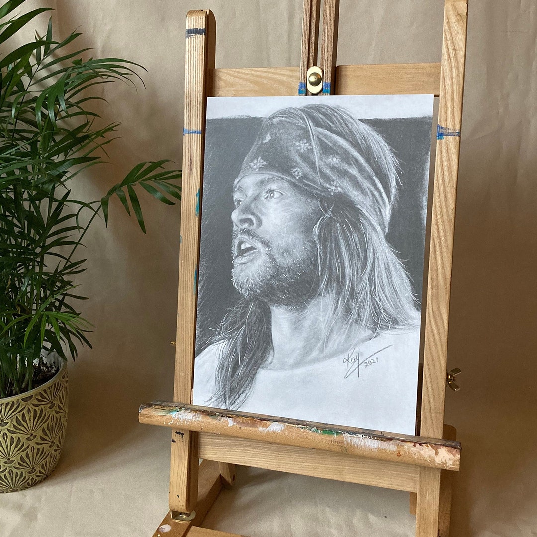 ARTPRINT // AXL ROSE Guns'n'roses // Drawing Chalk Charcoal Fanart - A4 ...