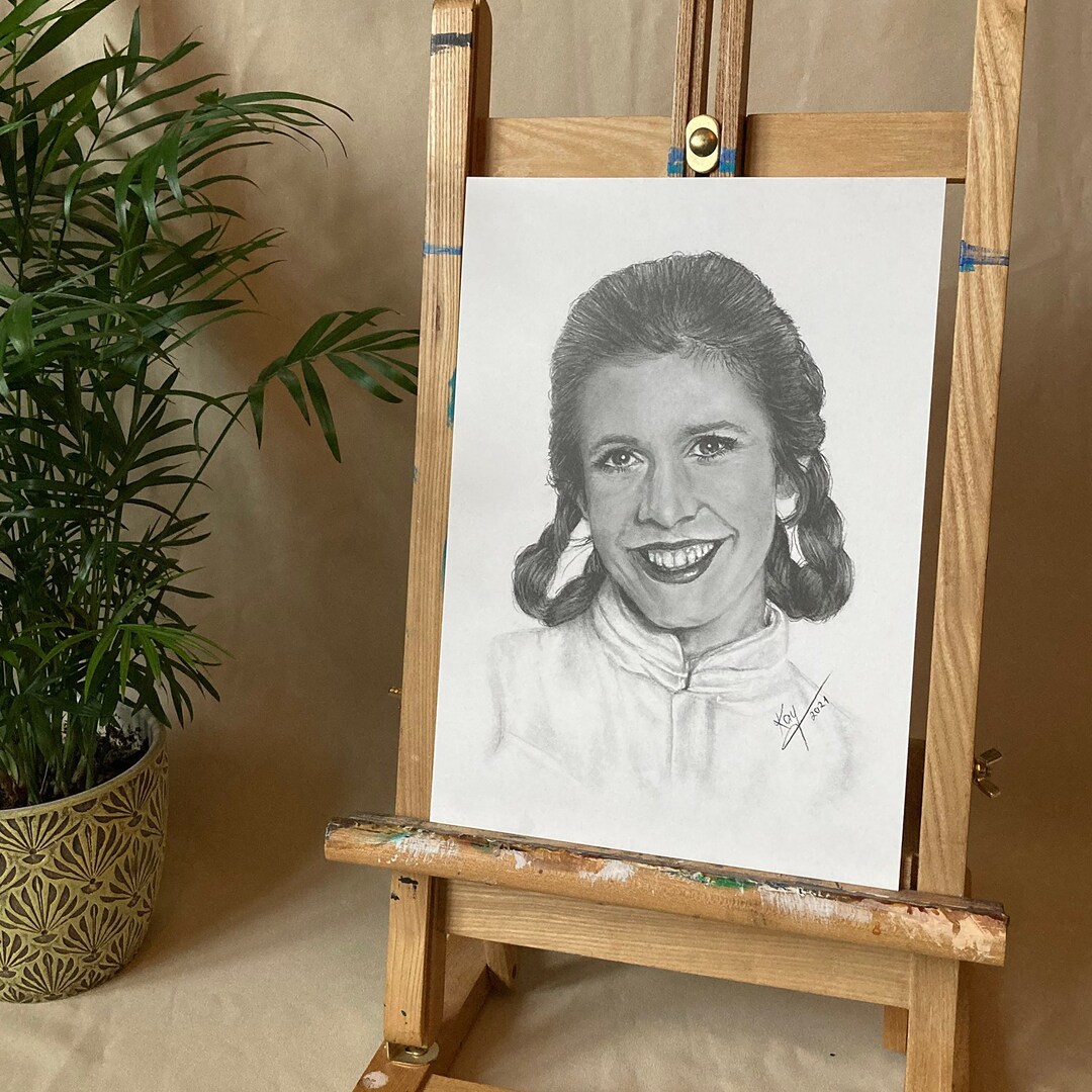 ARTPRINT // Princess Leia Bespin Star Wars // Drawing Chalk Fanart A4 ...