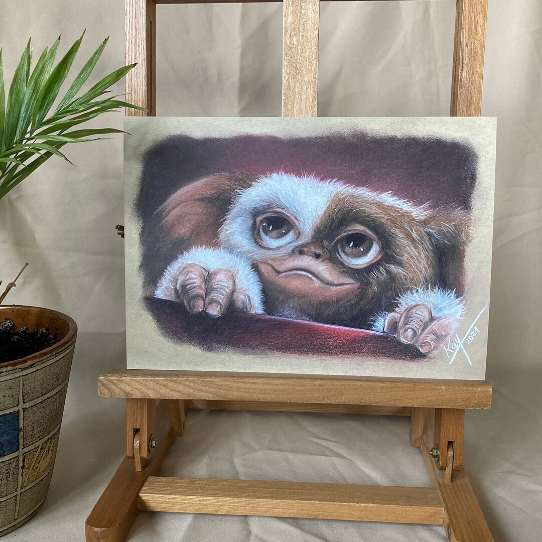 ARTPRINT // GIZMO Mogwai Gremlins Little Monsters // Drawing Chalk ...