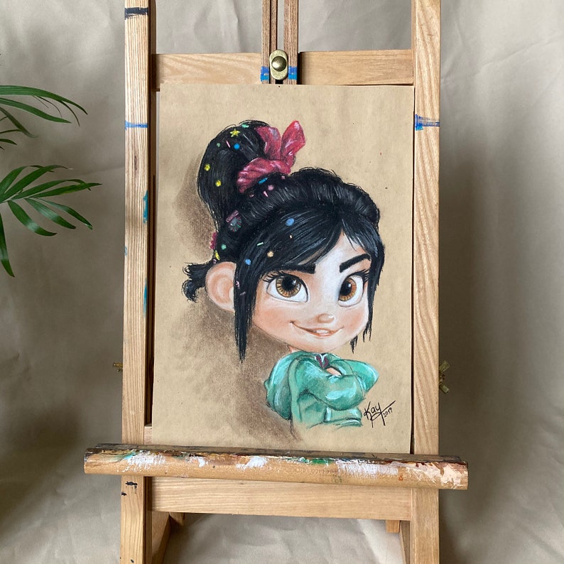 ORIGINAL Drawing // VANELLOPE Wreck It Ralph // Painting - Etsy