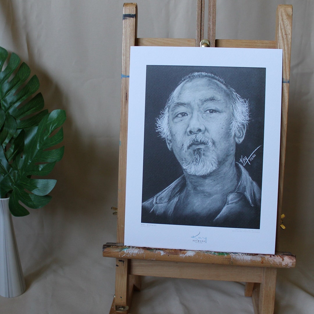 SALE - Artprint // MR. MIYAGI - the Karate Kid Sw // Drawing Chalk ...
