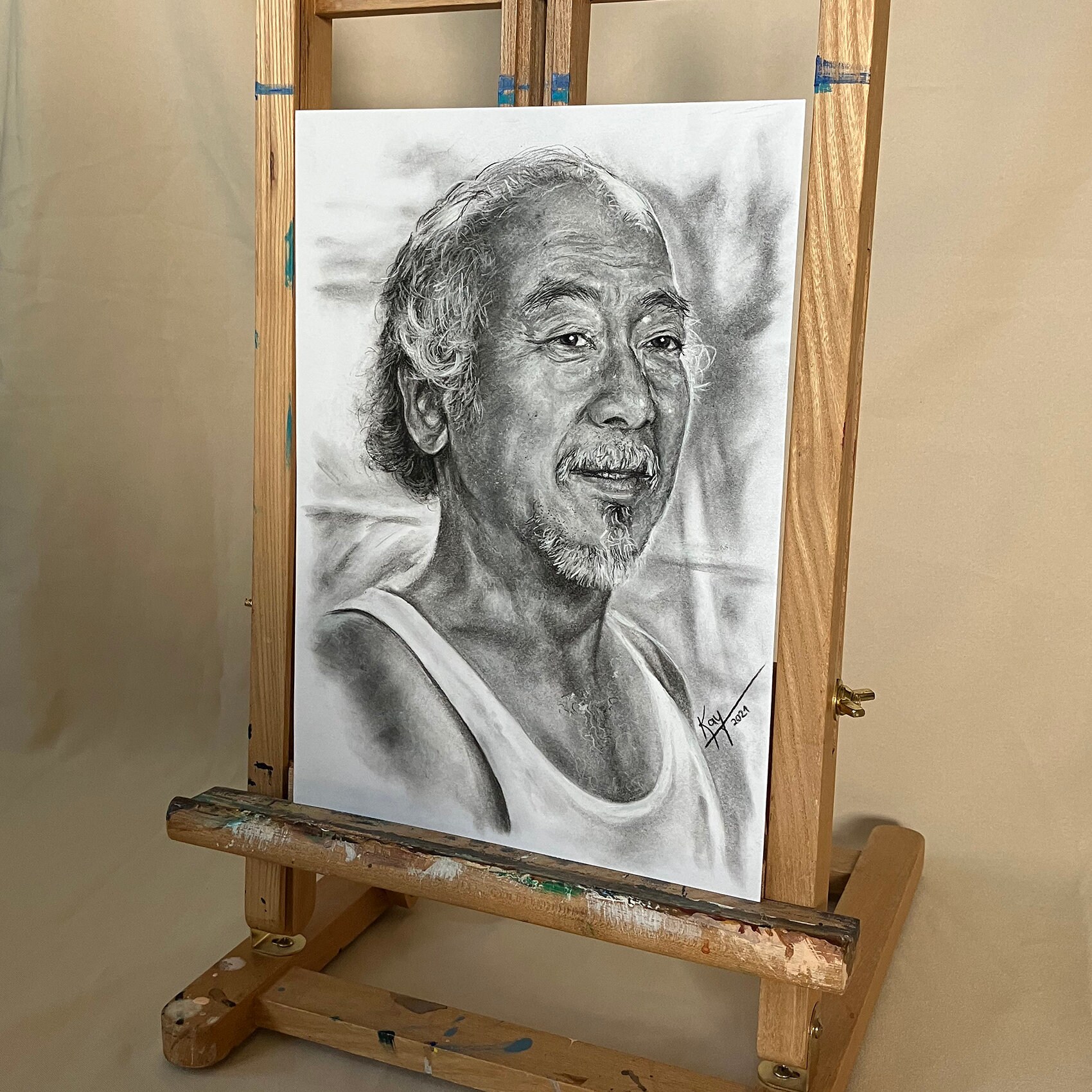 ORIGINAL Drawing // PAT MORITA Mr Miyagi Cobra Kai Karate Kid ...