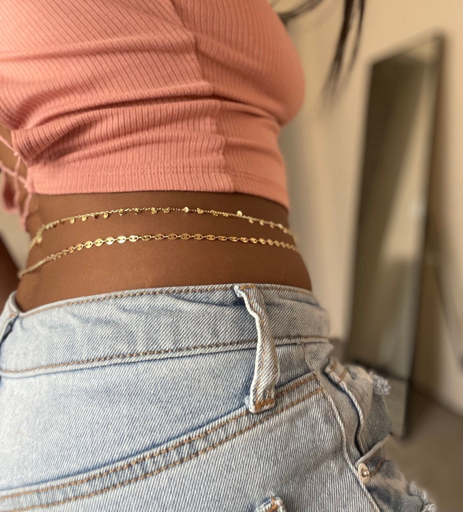 Double Waist Chain| Belly Chain| Body Chain| Gold Waist Chain| Gold ...