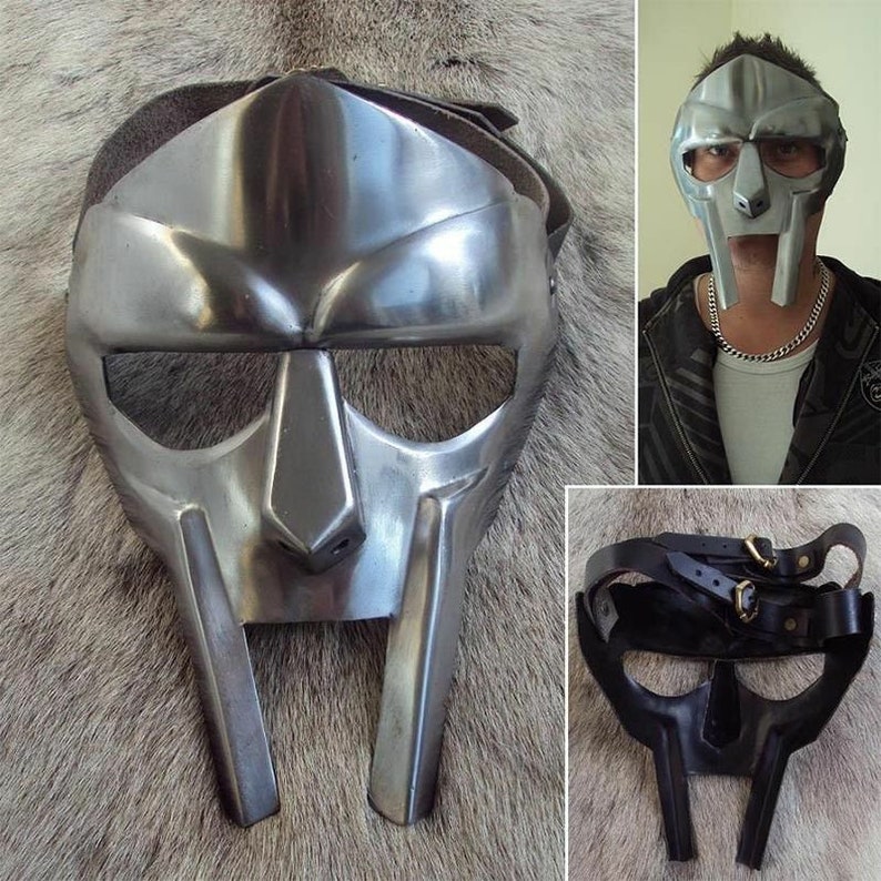 Mask Roman Doom Medieval Hand-Forged Steel MF Doom Gladiator Mask Armor ...