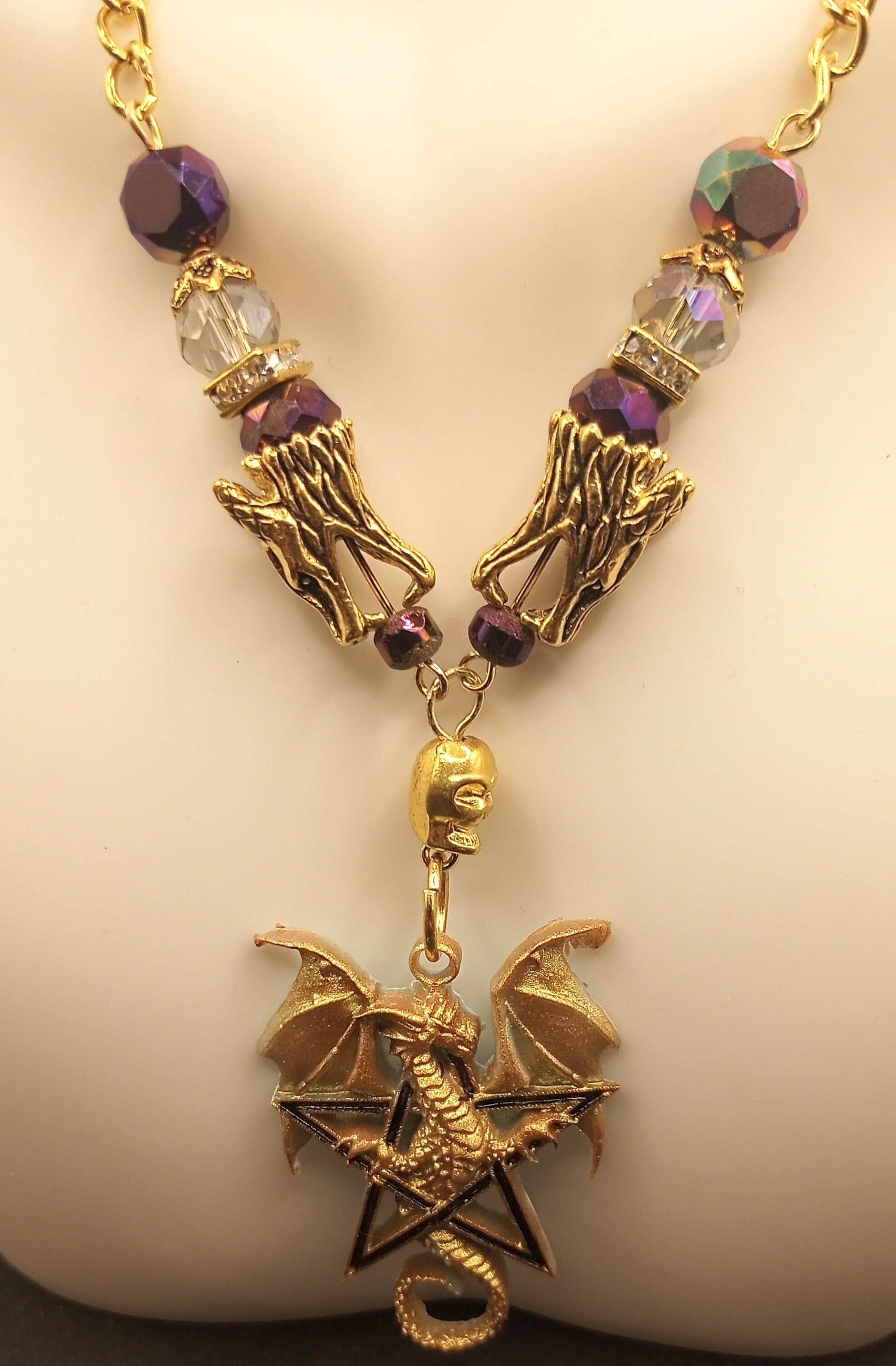 Dungeons and Dragons Golden Dragon Necklace - Etsy