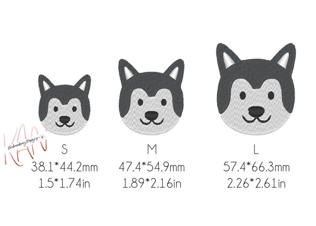Husky Embroidery Design, Husky Head Embroidery Design, - Embroidery ...