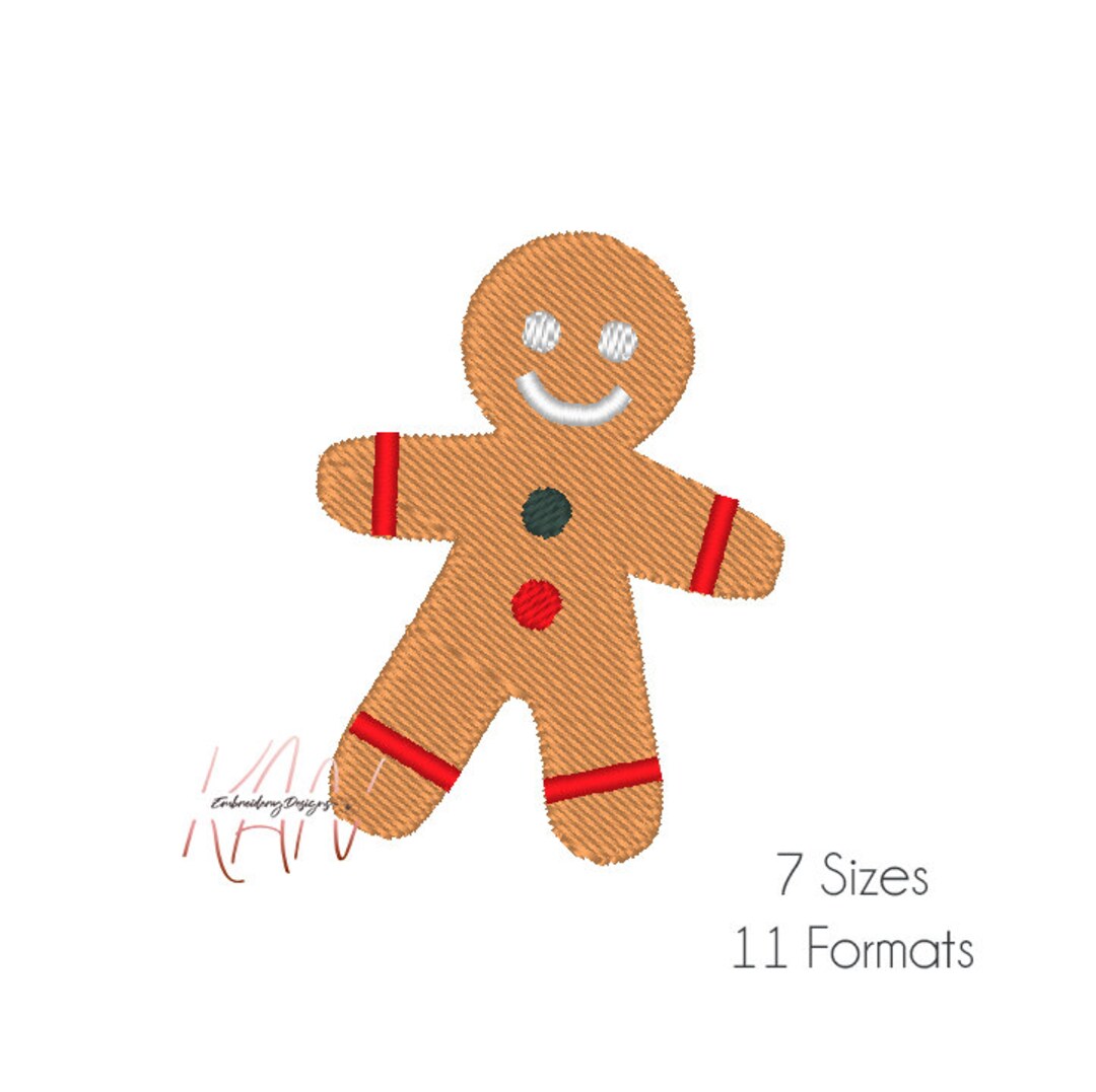 7 Sizes Gingerbread Machine Embroidery Designinstant Download - Etsy