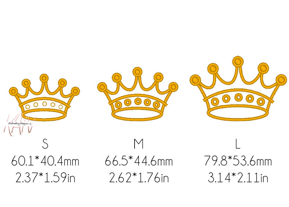 King Crown Embroidery Design. Royal Crown Embroidery Files. Crown ...