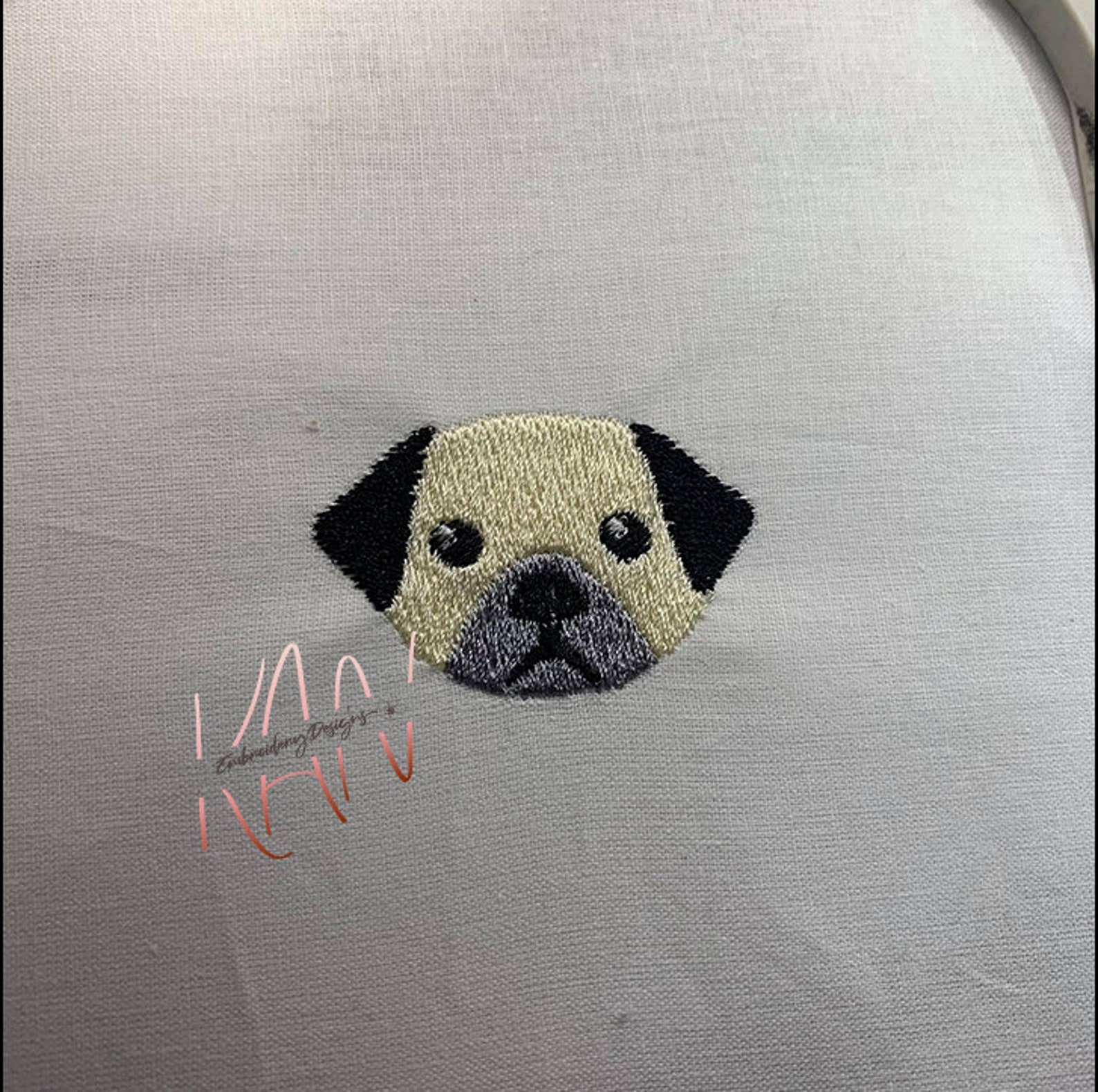 Pug Dog Embroidery Designs Pug Dog Head Embroidery Designs - Etsy