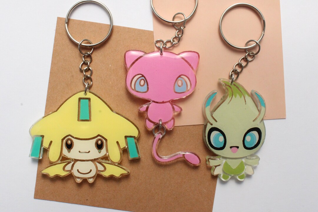 Mythical Pokemon Resin Keychain Mew, Jirachi, Celebi - Etsy