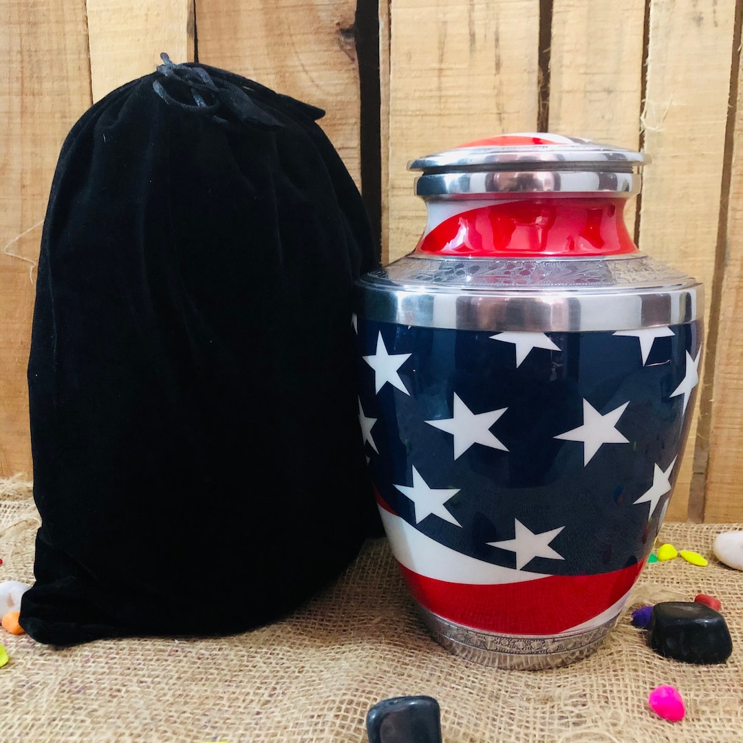 American Flag Cremation Urn, Patriotic Tribute, Full Size for Ashes - Etsy
