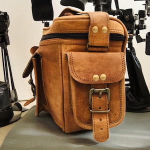 Personalized Leather Camera Bag for Photographers Vintage DSLR Camera ...