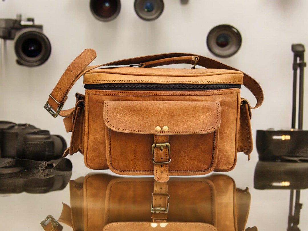 Personalized Leather Camera Bag for Photographers Vintage DSLR Camera Bag Shoulder Camera Bag ...