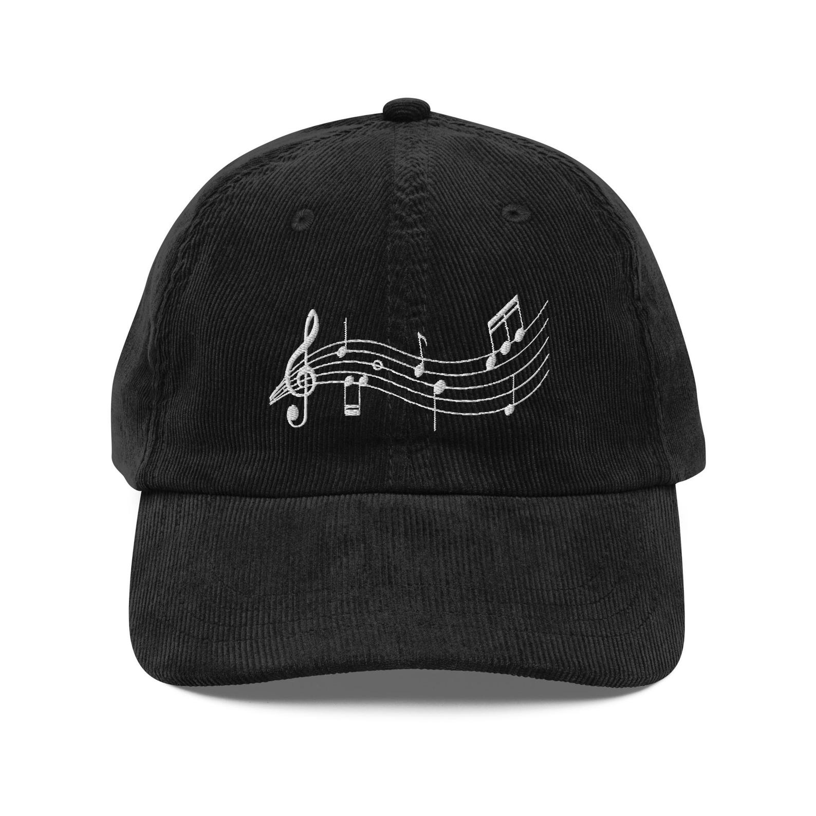 Music Notes Embroidered Vintage Corduroy Cap, Music Hat, Music Symbol ...