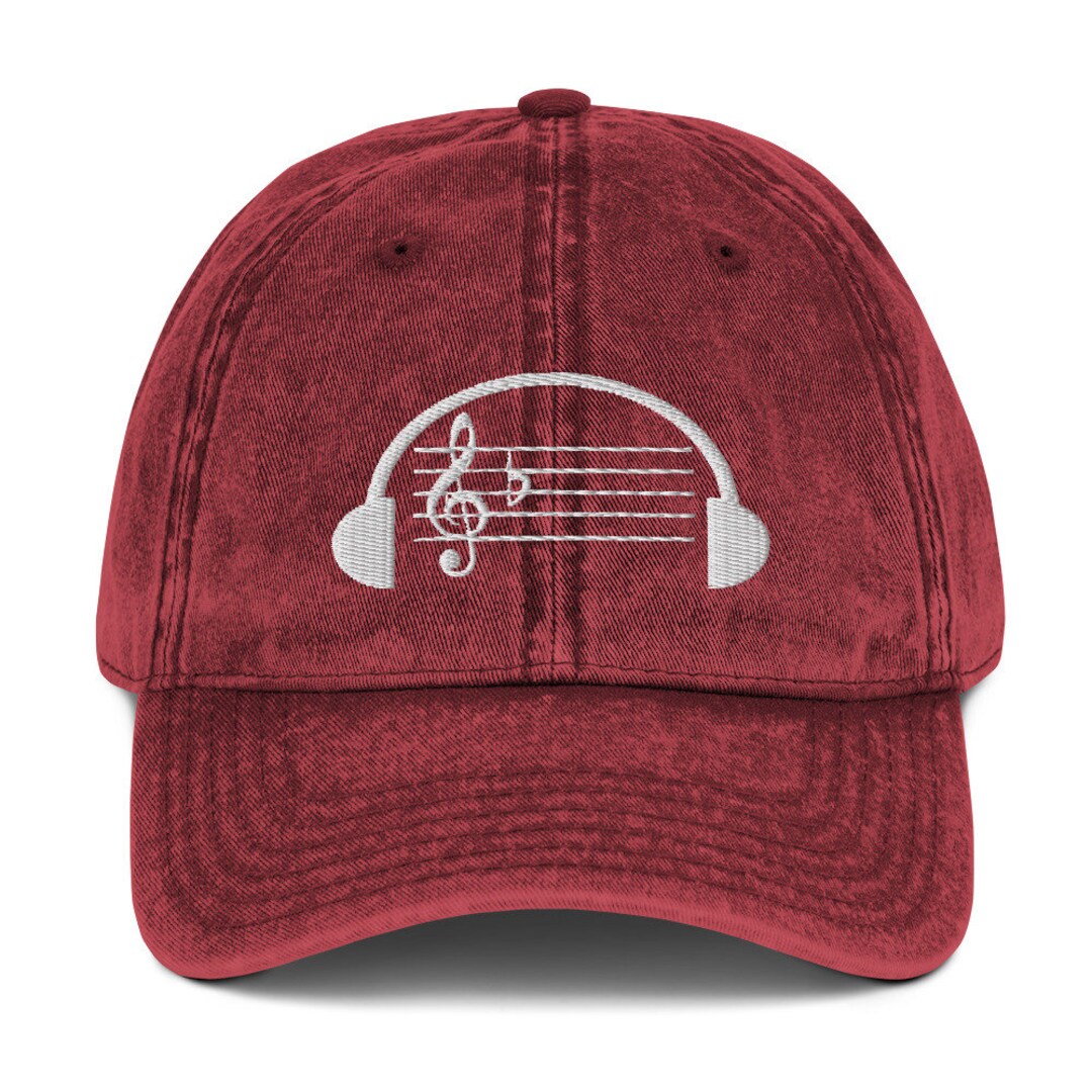 Music Notes Hat (vintage Cotton Twill Cap), Music Hat, Music ...