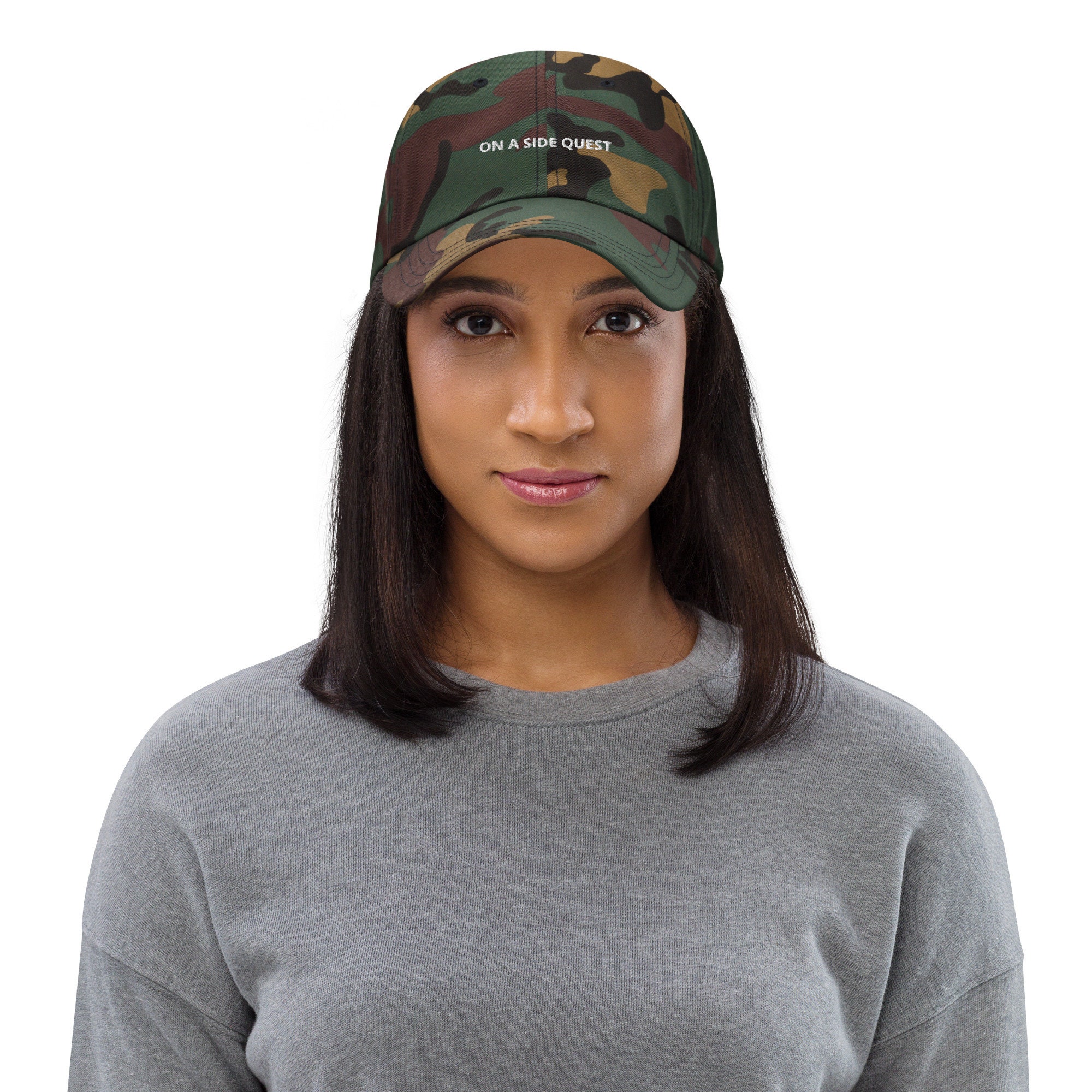 On A Side Quest Embroidered Dad Hat, Video Game Hat, Ironic Gamer Hat ...