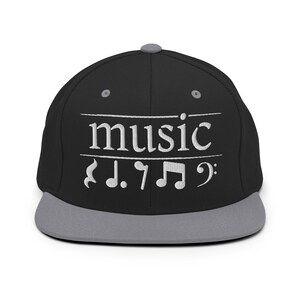 Music Notes Embroidered Snapback Hat, Music Notation Hat, Music Artist ...