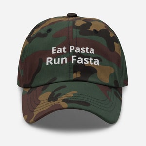 Eat Pasta Run Fasta Embroidered Dad Hat, Pasta Lover Hat, Eat Pasta Hat ...