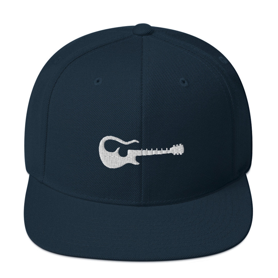 Guitar Hat (embroidered Flatbill Snapback), Musician Hat, Guitar Hat ...