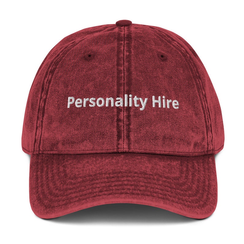 Personality Hire Embroidered Vintage Cotton Twill Cap, Funny Hat, Work ...