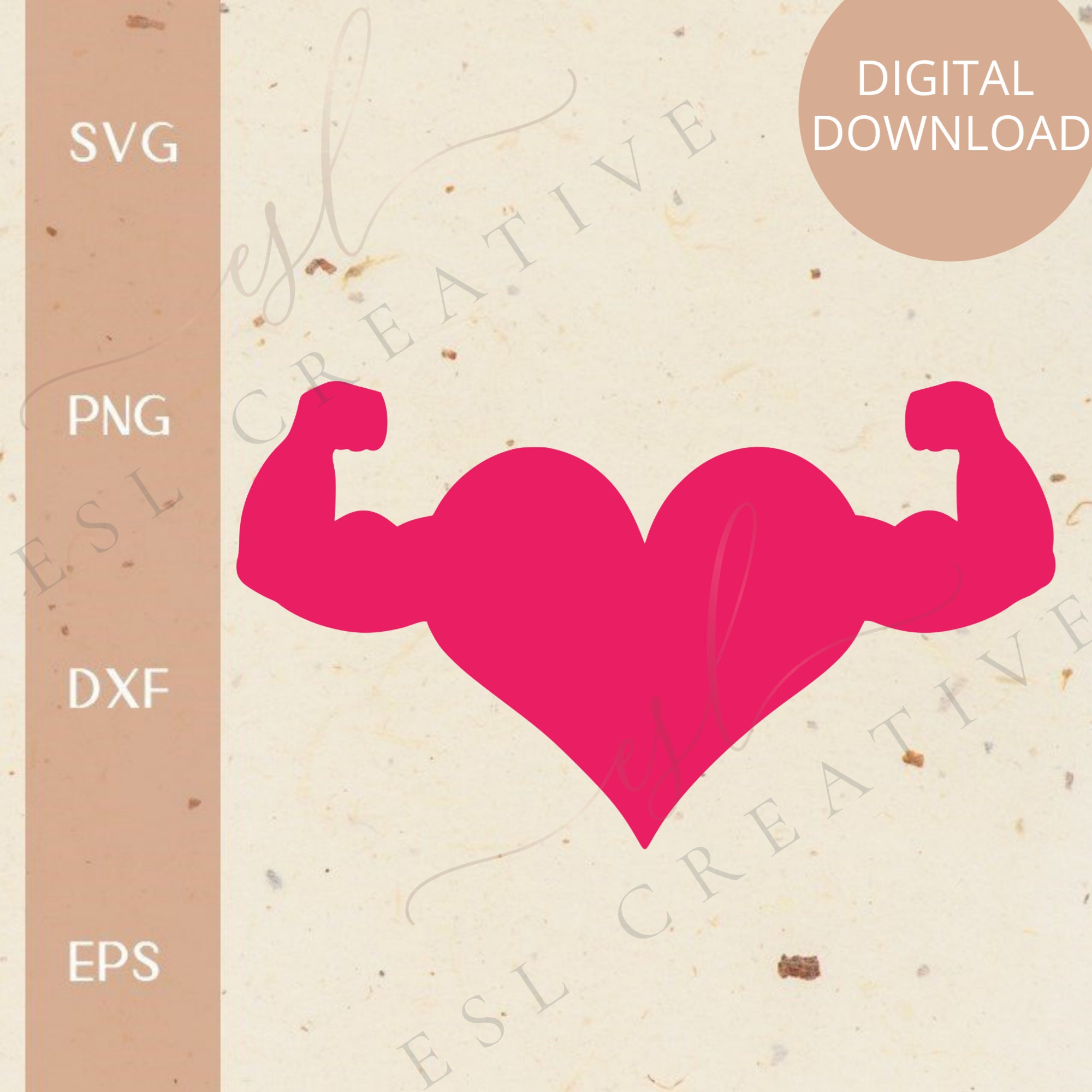 Muscle Heart SVG - Etsy