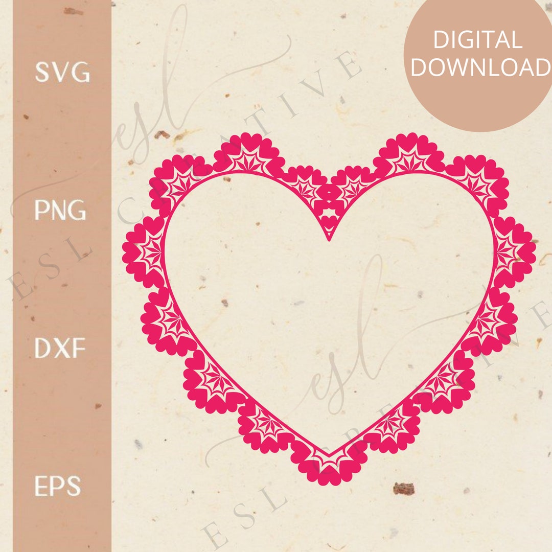 Lace Edge Heart SVG - Etsy