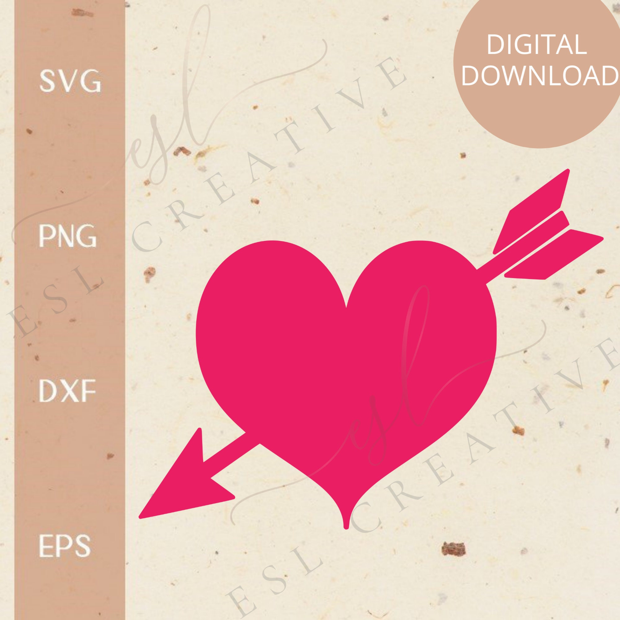 Heart and Arrow SVG - Etsy