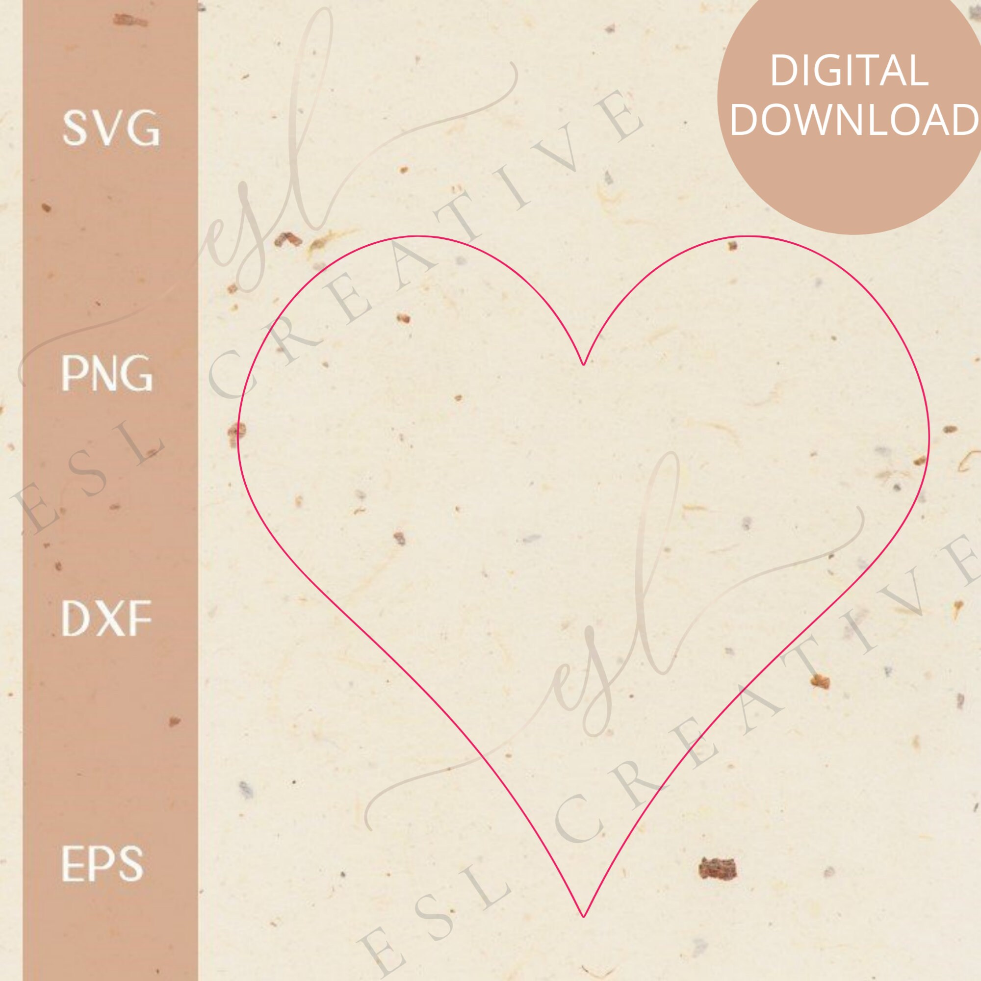 Thin Simple Heart Outline SVG - Etsy
