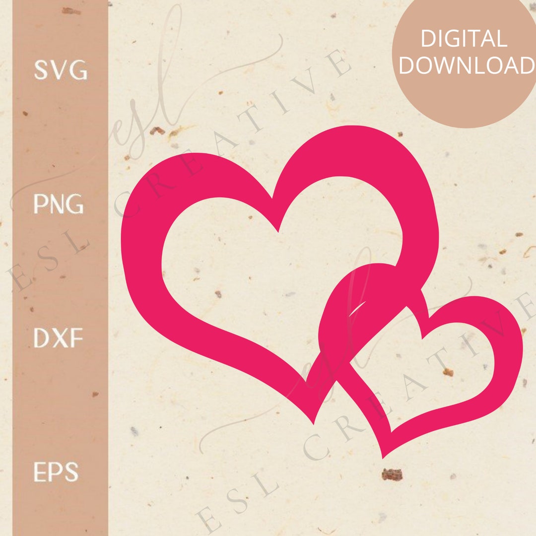 Linked Hearts SVG - Etsy