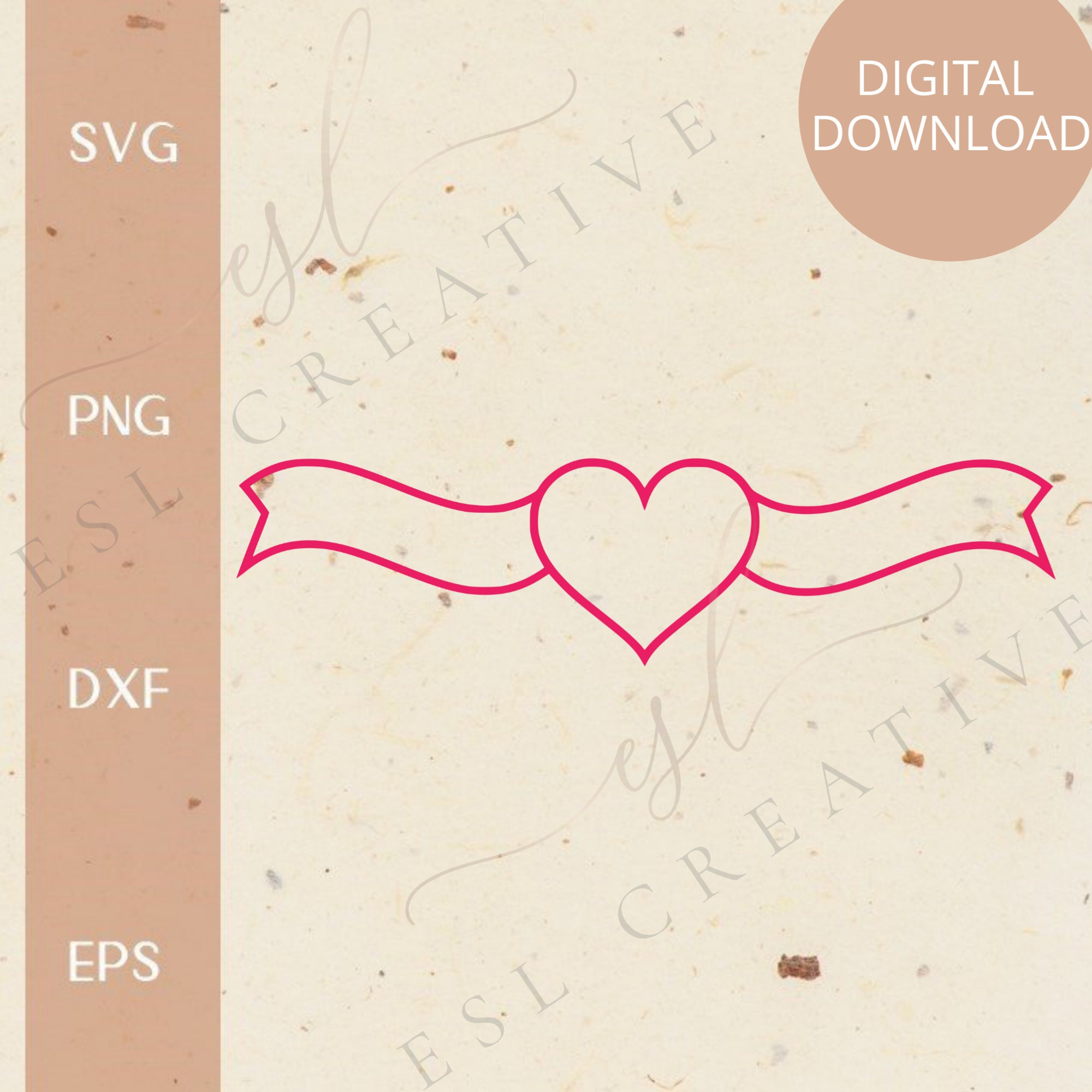 Heart Banner SVG - Etsy