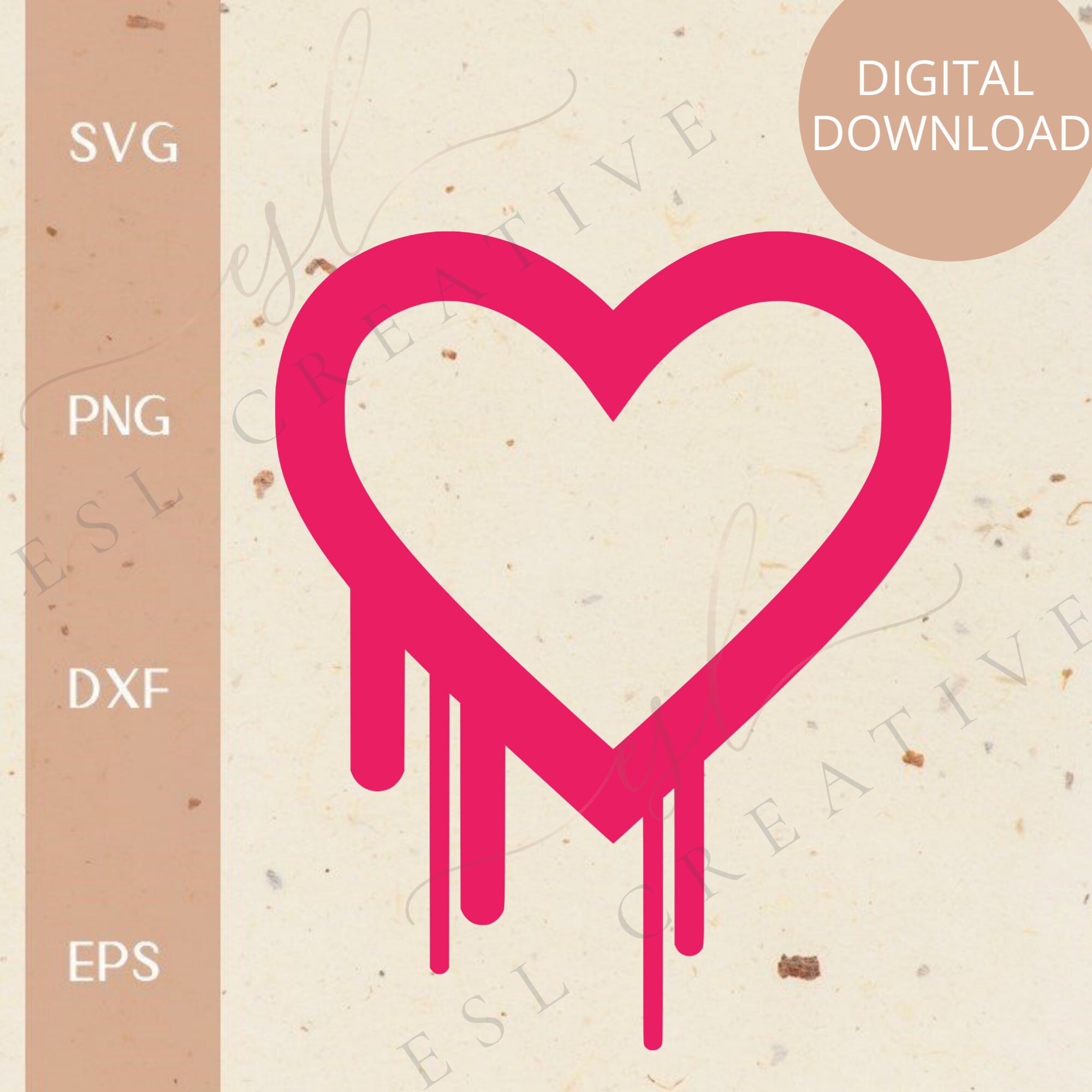 Dripping Heart SVG - Etsy