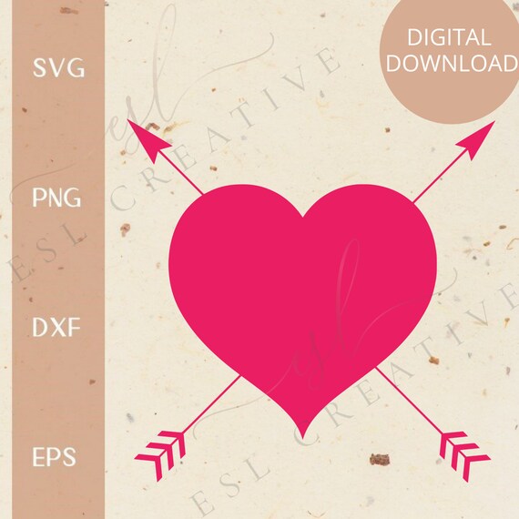 Heart & Arrows SVG - Etsy