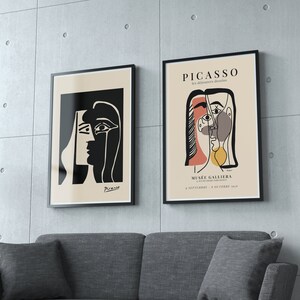 Pablo Picasso Set of 2 Abstract Figure Printable Wall Art, Poster ...
